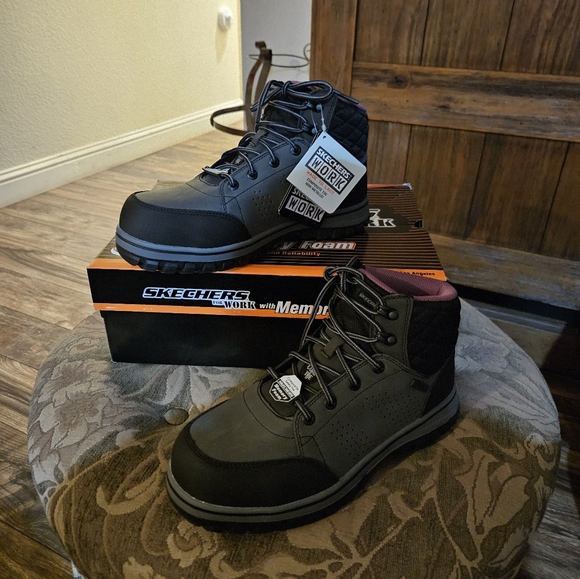 Skechers | Shoes | Comp Toe Mccoll Work Shoes | Poshmark